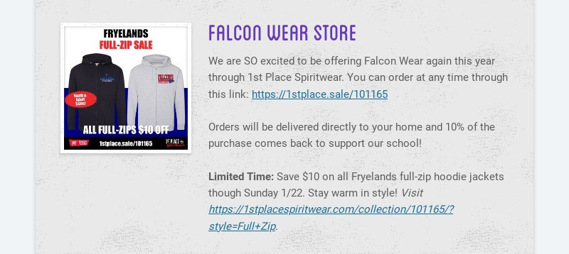 Fryelands Falcon Flyer | News Details